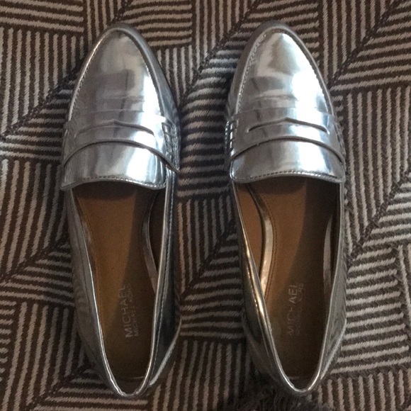 Michael Kors | Shoes | Michael Kors Leather Metallic Loafers | Poshmark